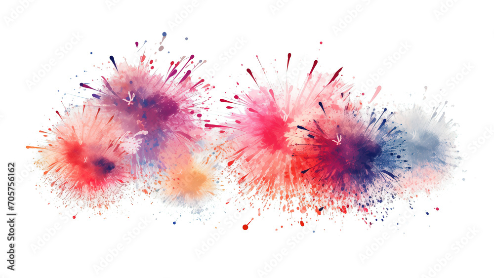 Firework spot in watercolor. Colorful splash in watercolor on ...