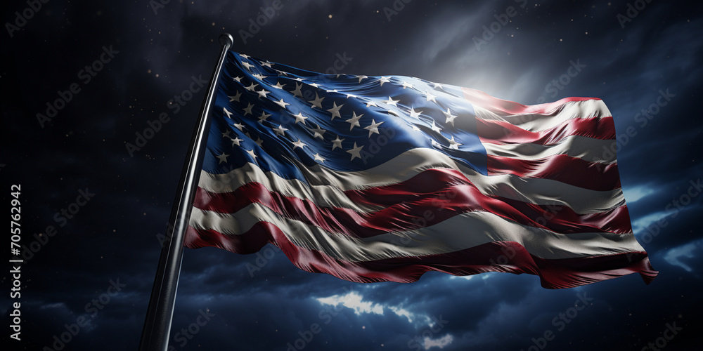 american flag in the breeze,lag celebratory fireworks background ...