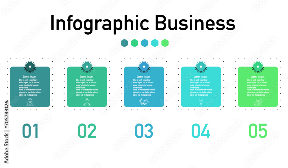 Infographic template step guide information presentation workflow 5 ...
