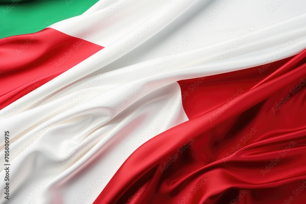 waving flag of Italy, closeup of silky Italian flag, Fabric texture ...