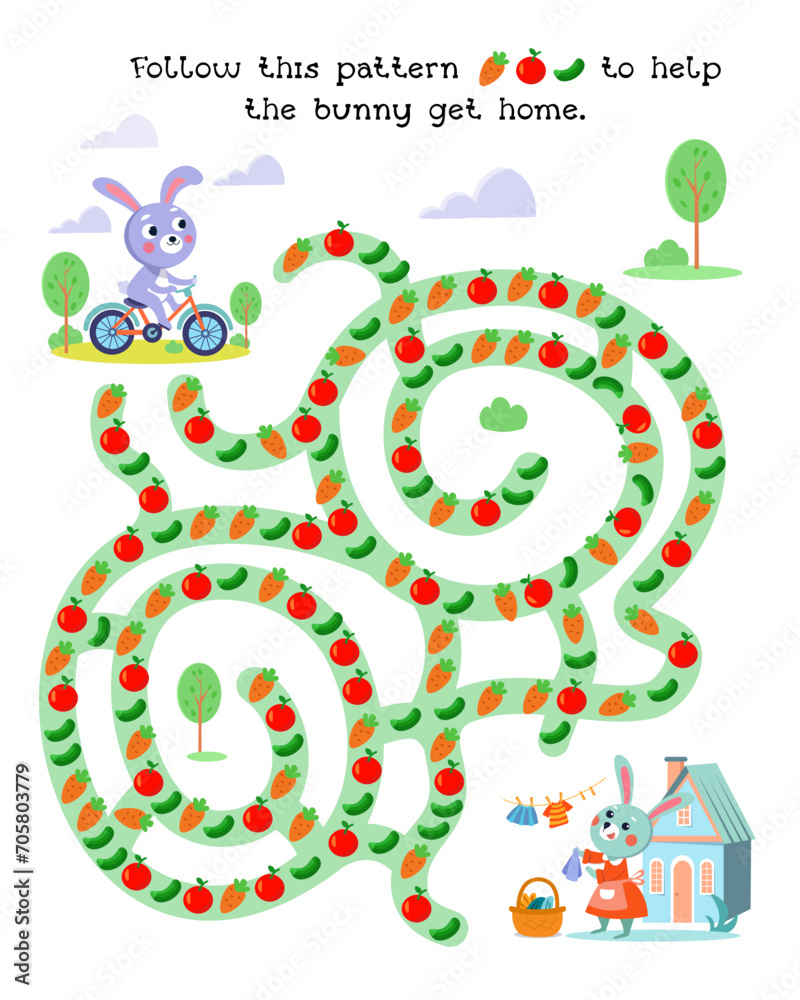 Maze for kids. Activity and Education. Puzzle game for children. Cute ...