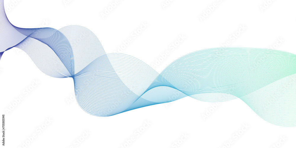 Abstract Digital Future Technology Concept Blue Smooth Lines Background Wavy Curve Lines And