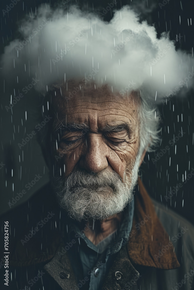 Psychological portrait of a person’s emotions and states of mind, a man ...