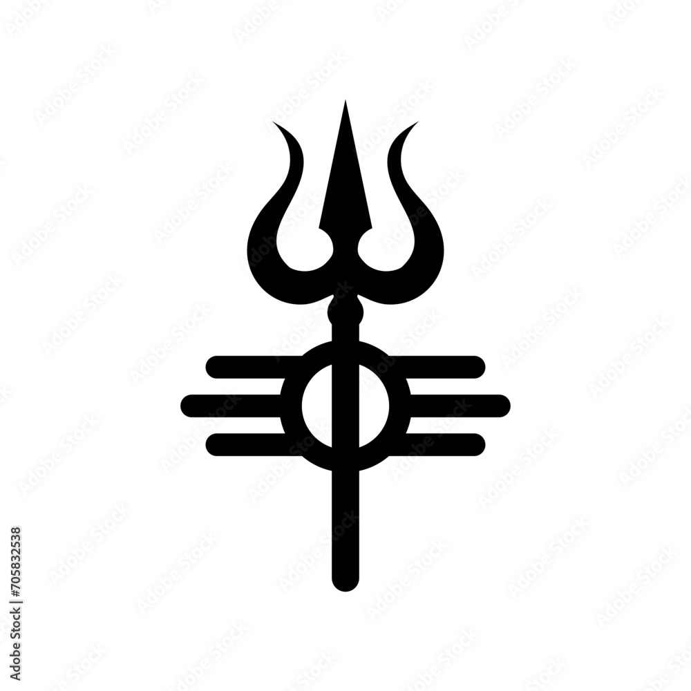 Shiva Mahadev Hindu God Trishul Symbol Vector Illustration Stock Vector ...
