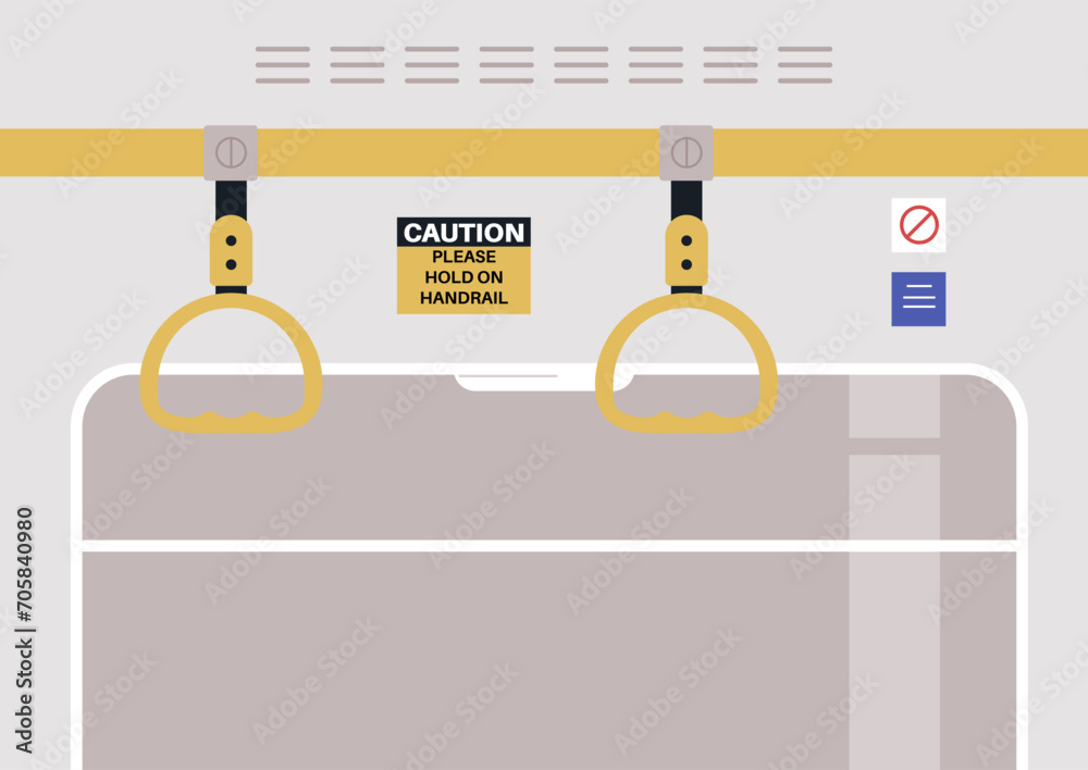 The ubiquitous presence of handrails and safety stickers in public ...