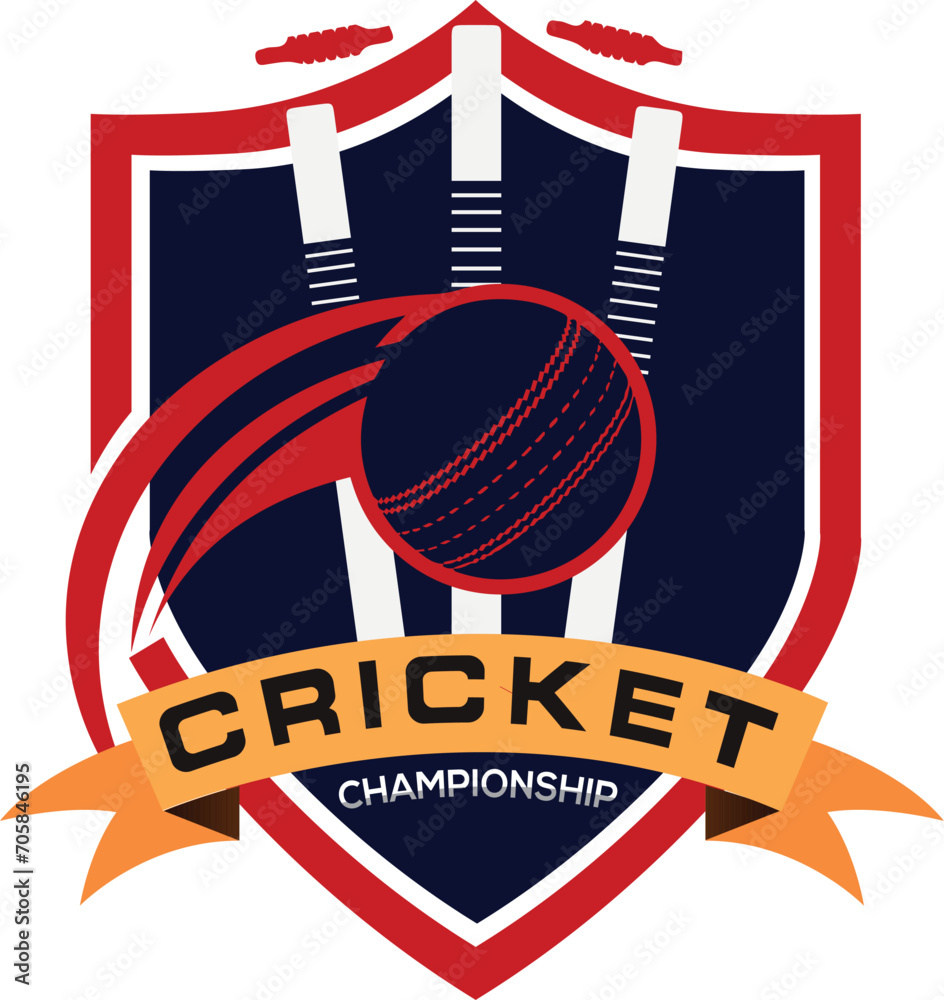 Cricket logo, cricket team sport emblem badge design on white ...