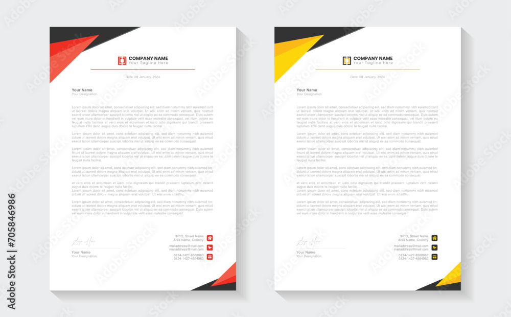 Corporate modern letterhead design template. creative modern letterhead ...
