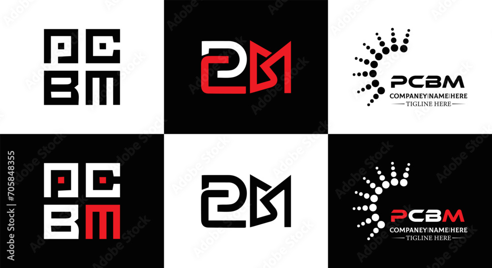 PCBM logo. P C B M design. White PCBM letter. PCBM, P C B M letter logo ...