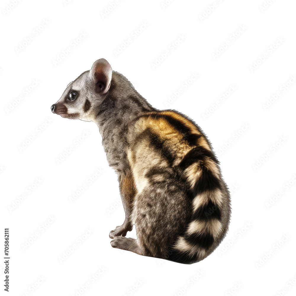 Banded Palm Civet sideview. Wild animals become extinct isolated on ...