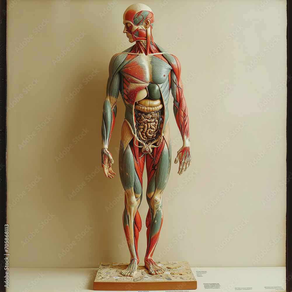 Anatomy of the Human Body with muscles, organs, nerves Stock ...