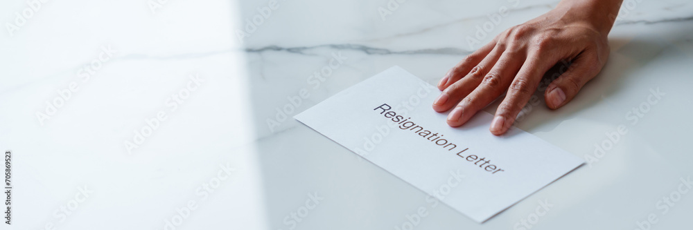 Business people breaking the contract with resignation letter staff ...