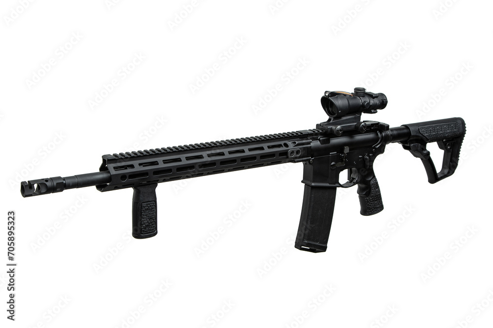 Modern automatic rifle isolated on white background. Weapons for police ...