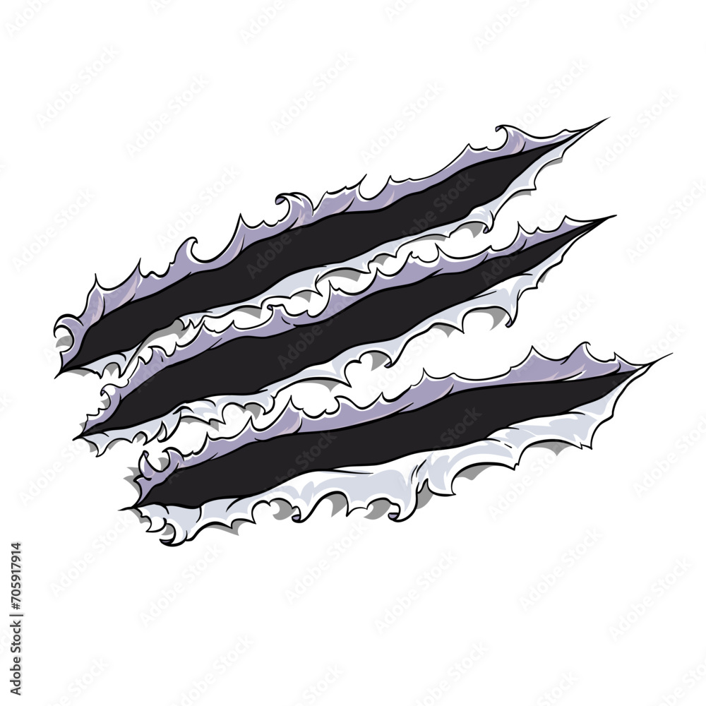 Claws dragon , dinosaur, monster tearing and scratching paper, metal ...