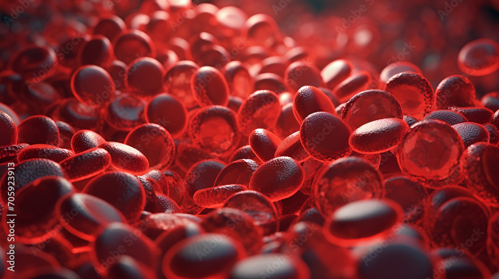 blood cells cells depth of field, macro photography,View under a ...