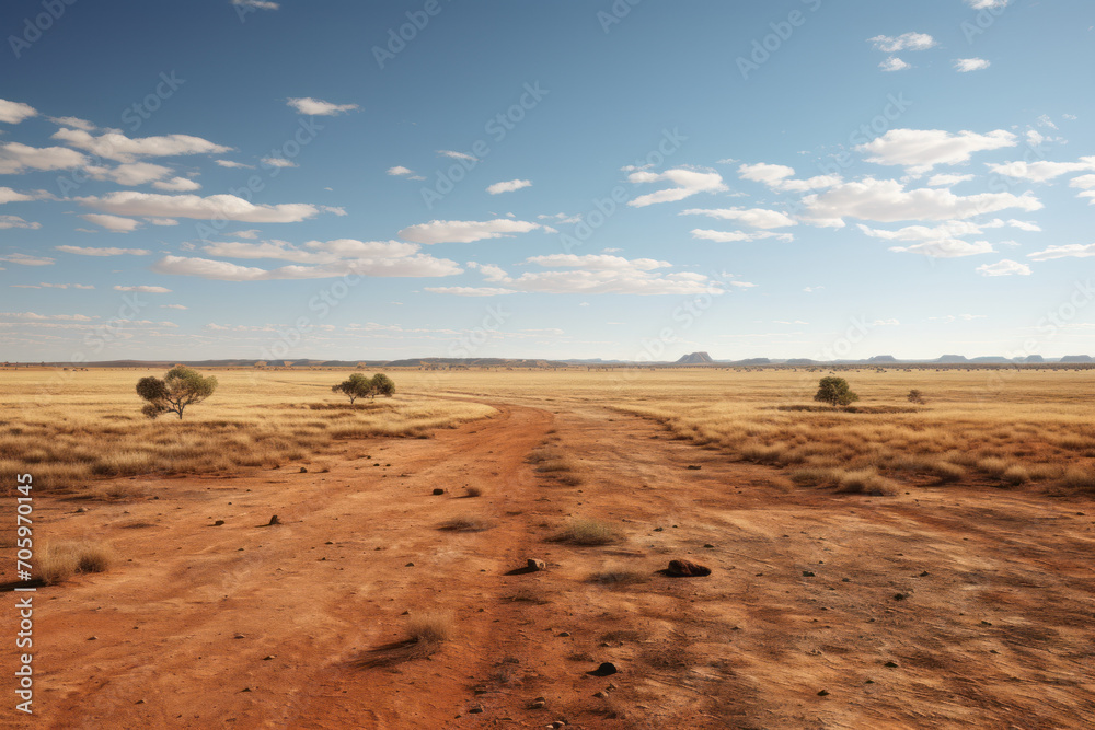 The vast and arid landscapes of the Nullarbor Plain, exemplifying the ...