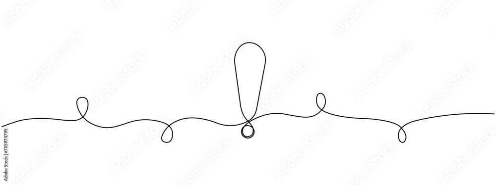 Continuous line drawing exclamation mark. Hand drawn admiration signs ...