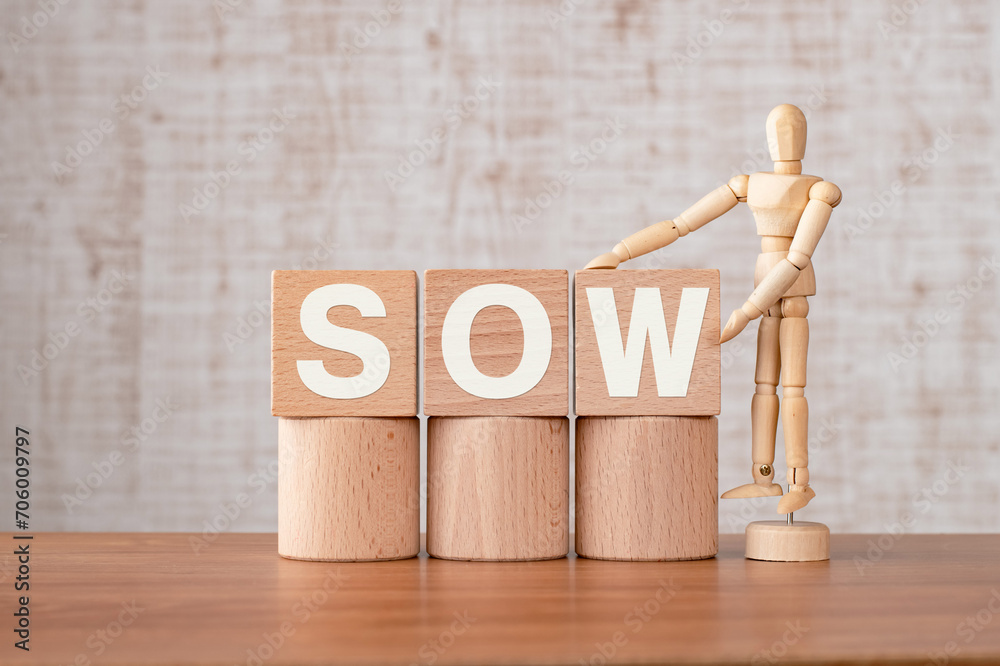 There is wood cube with the word SOW. It is an abbreviation for ...