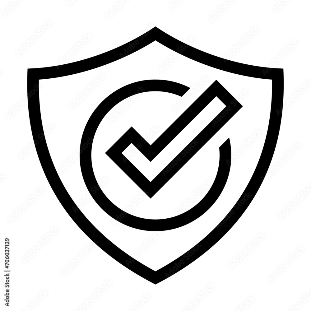 Icono de escudo de protección y seguridad. Ilustración vectorial Stock ...