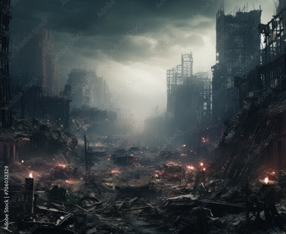Explore the dystopian vision of a generic major city's ruins after the ...