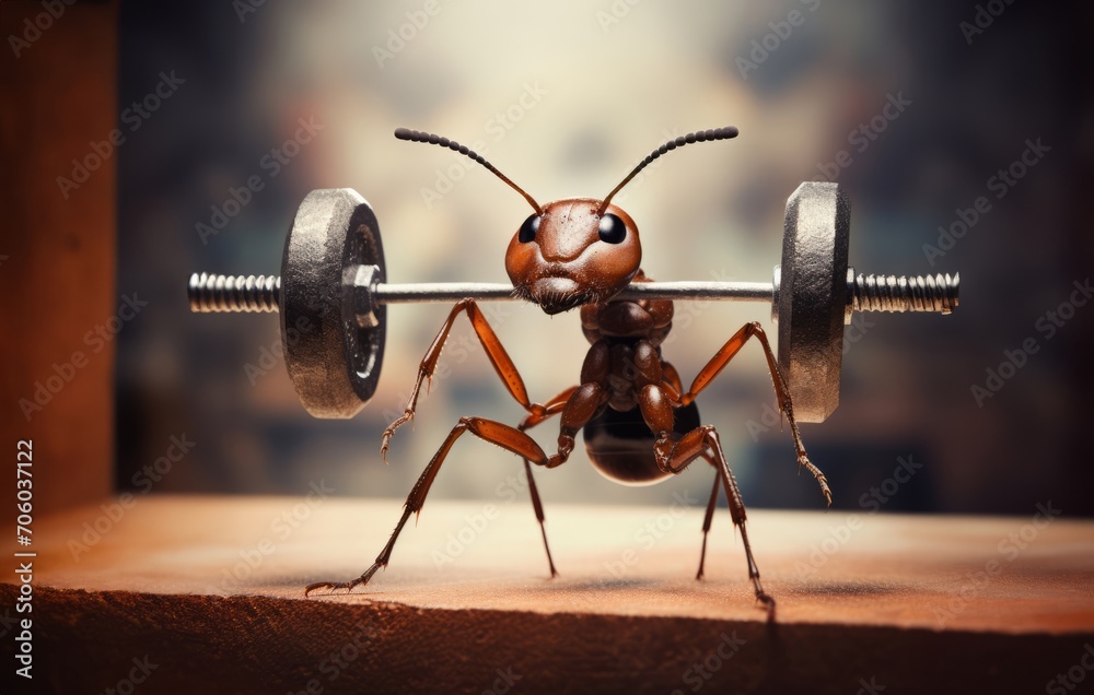 A resilient ant defies its size, showcasing impressive strength as it ...