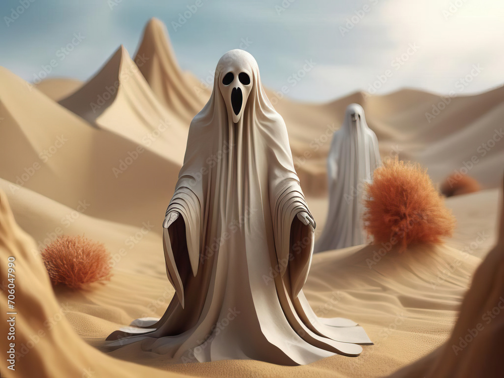 Ethereal Specter - a spectral ghost with an eerie visage and haunting ...