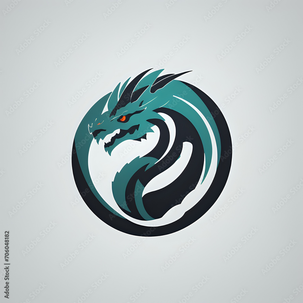 logo a dragon, dragon head illustration, dragon head vector, background ...