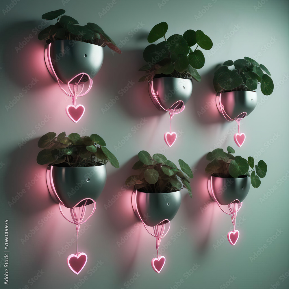Futuristic Cyberpunk Planter - Stylish wall-mounted planter with a ...