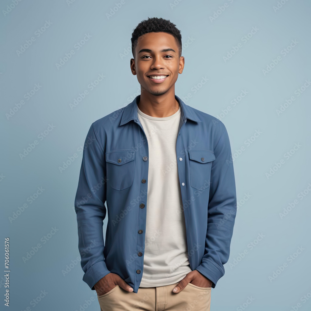 Flat User Persona Icon - Young Adult Male with Diverse Skin Tones and ...
