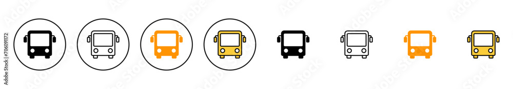 Bus icon set vector. bus sign and symbol. transport symbol Stock Vector ...