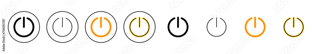 Power icon set vector. Power Switch sign and symbol. Electric power ...