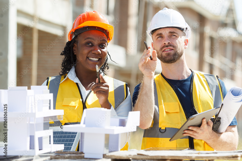Professional - senior civil engineers inspecting or working in ...