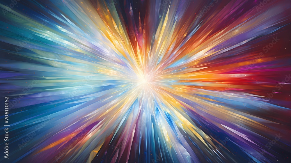 Prismatic rays of color burst forth on a backdrop of absolute clarity ...