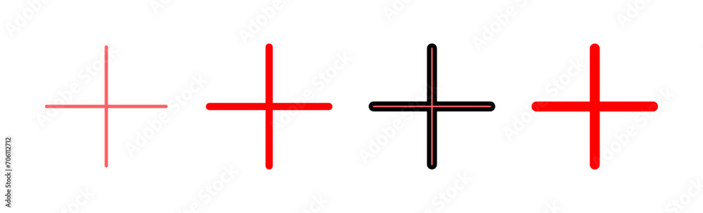 Plus Icon set illustration. Add plus sign and symbol Stock Vector ...