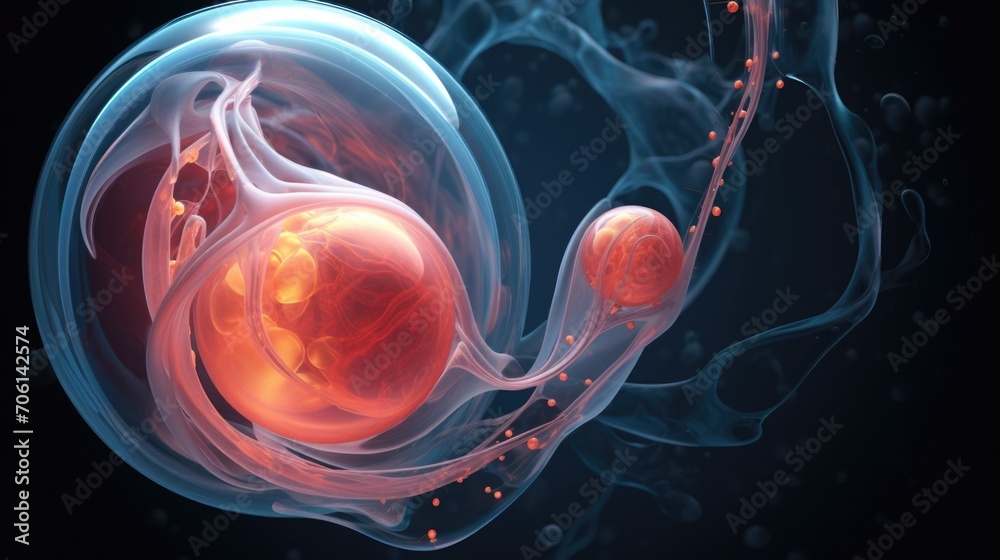 The embryo floats in the amniotic sac, connected to the outside world ...
