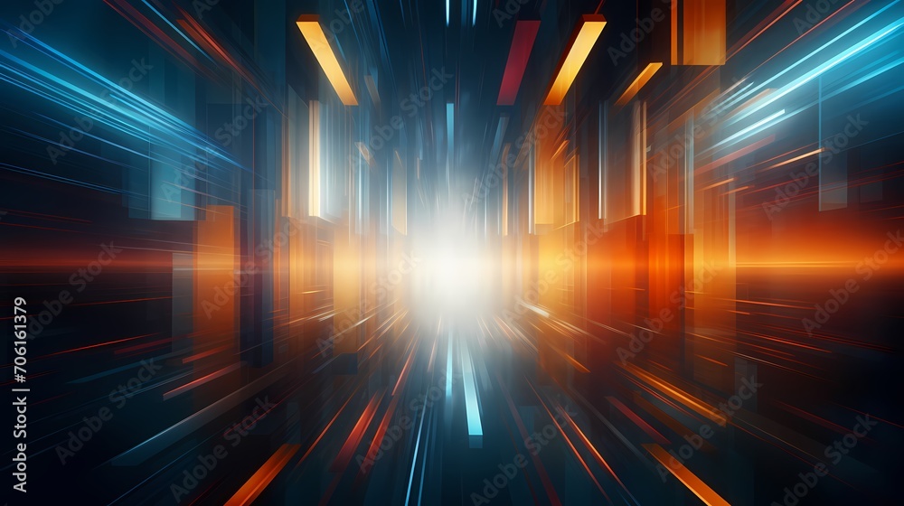 Intersecting beams of light representing the intersection of data ...