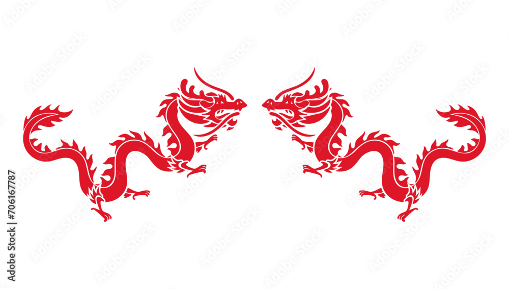 Lunar New Year themed paper graphic for cover, card, poster, banner ...