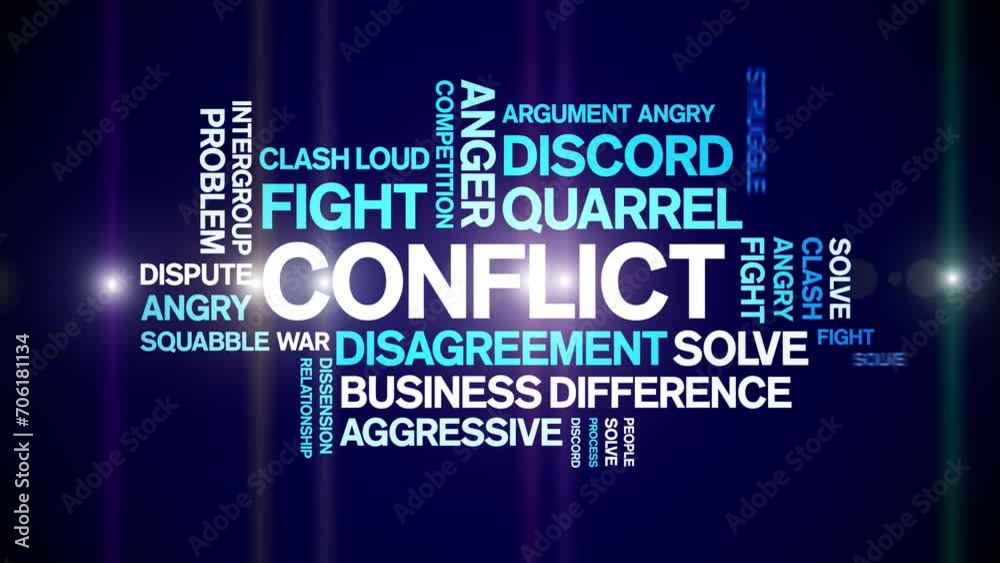 Conflict animated tag word cloud;text design animation kinetic ...