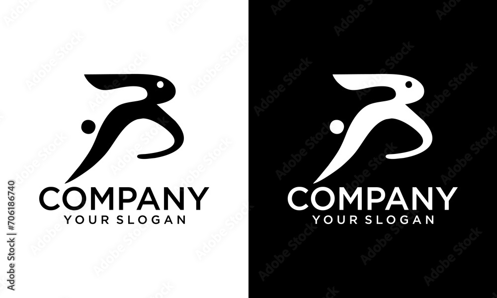 logo letter R combination with rabbit for rabbit logo (R rabbit) letter ...