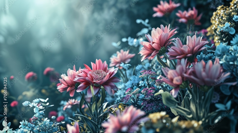 a bunch of flowers that are in some kind of flowery patch of grass with ...