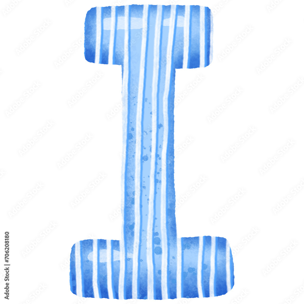 I alphabet ,The blue letter and have white stripes. alphabet png ...