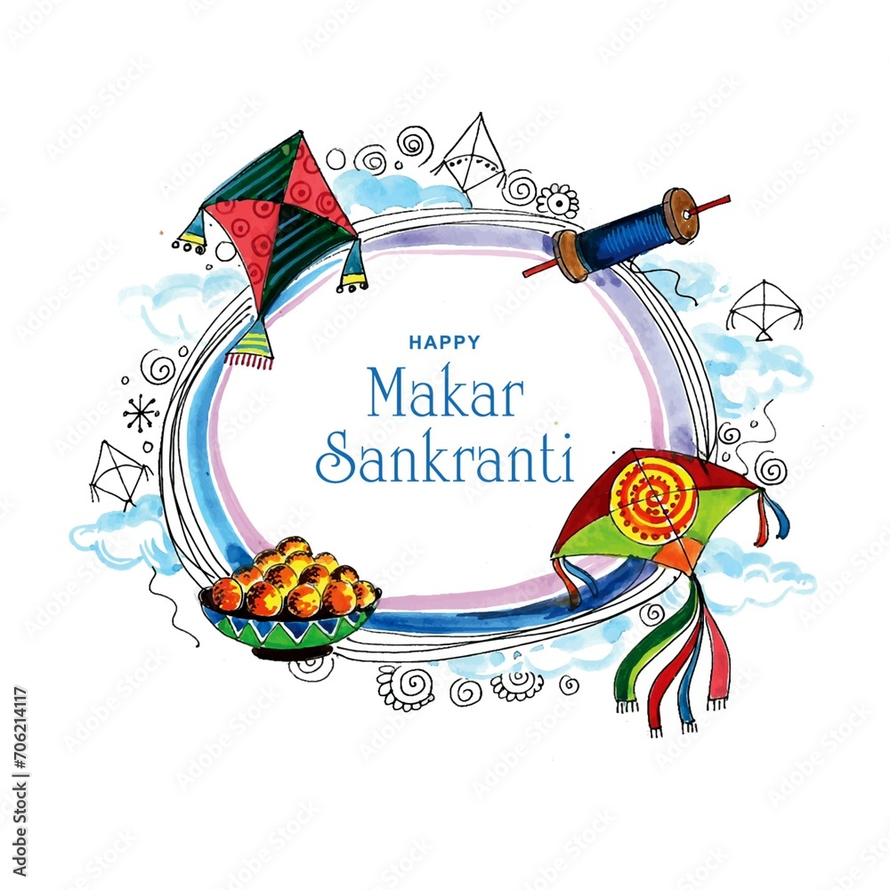 Happy Makar Sankranti Post and Flyer Template. Makar Sankranti Festival ...