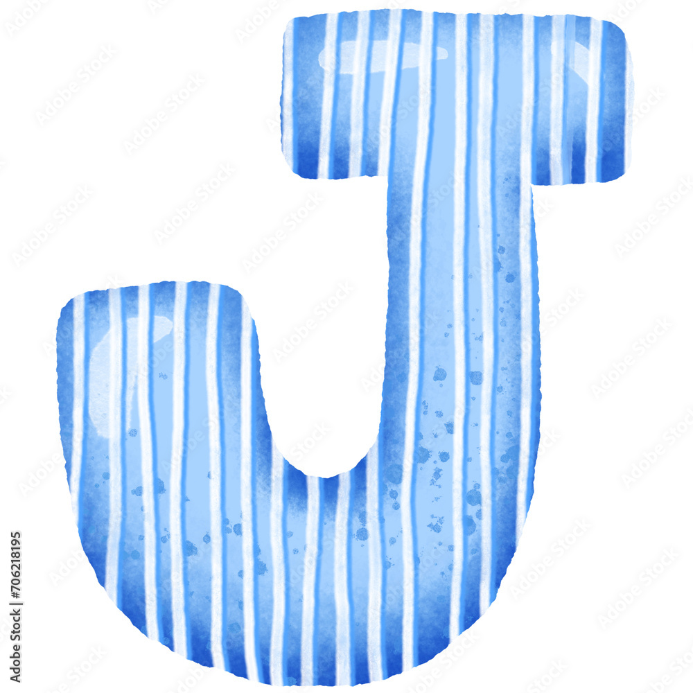 J alphabet ,The blue letter and have white stripes. alphabet png ...