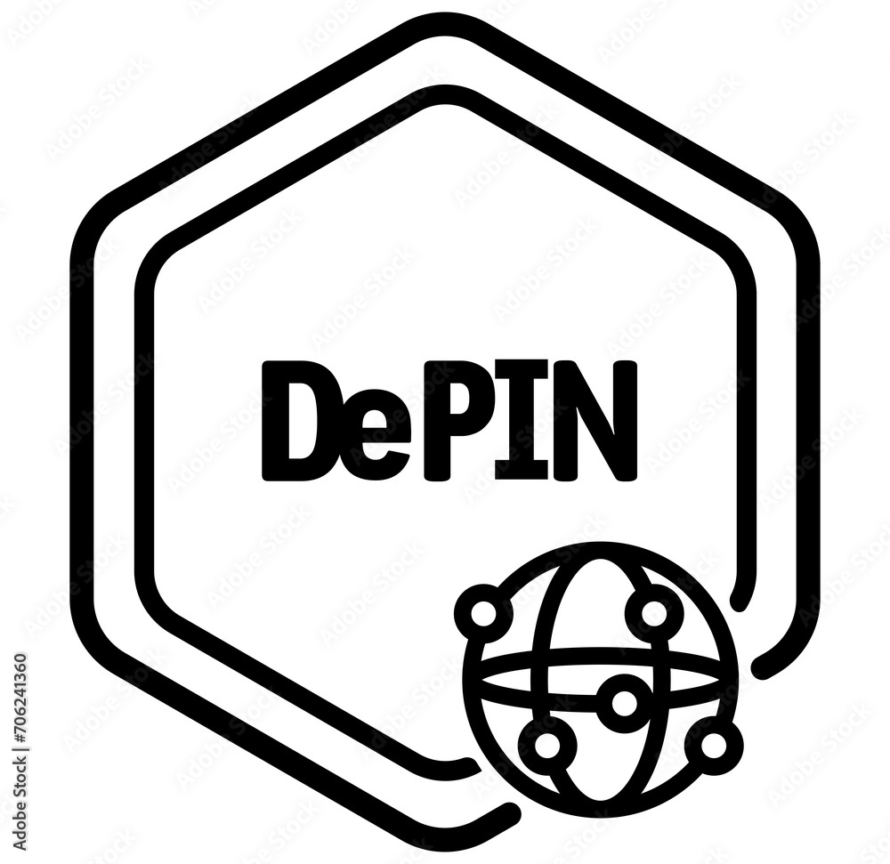 Icon of decentralized physical infrastructure networks DePIN token on ... Icon of decentralized physical infrastructure networks DePIN token on ...