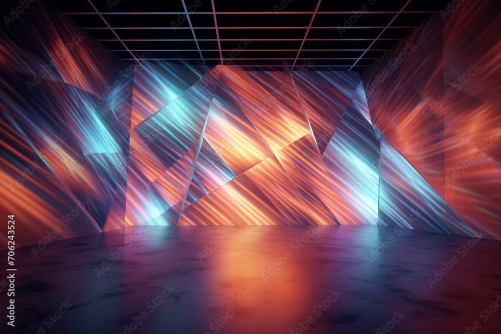 Artistic light painting with distorted prism reflections on wallpaper ...