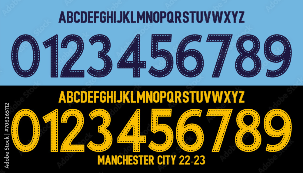 font vector team 2022 - 2023 kit sport style. football style font with ...