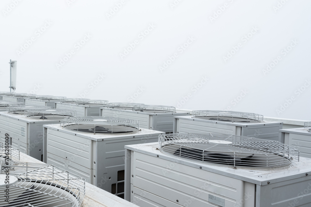 System of central compressor machine part of air conditioner system set ...