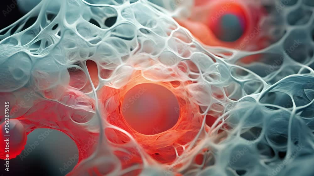 Vidéo Stock Closeup view of the intricate network of cells and tissues ...