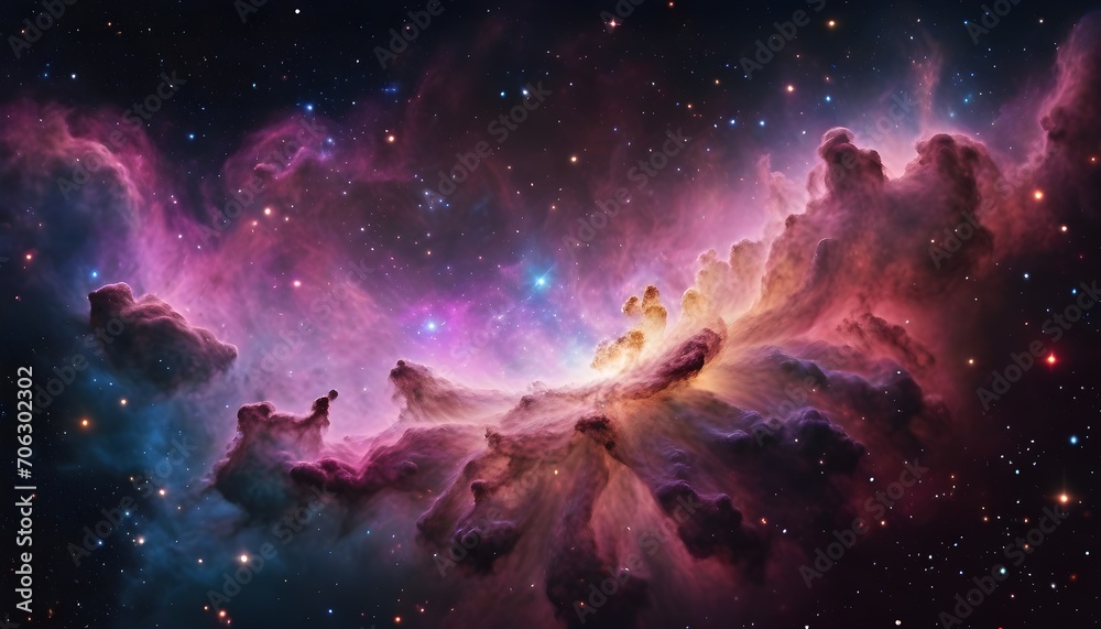 Nebulae in outer space, sky seen with telescope. Stock Photo | Adobe Stock
