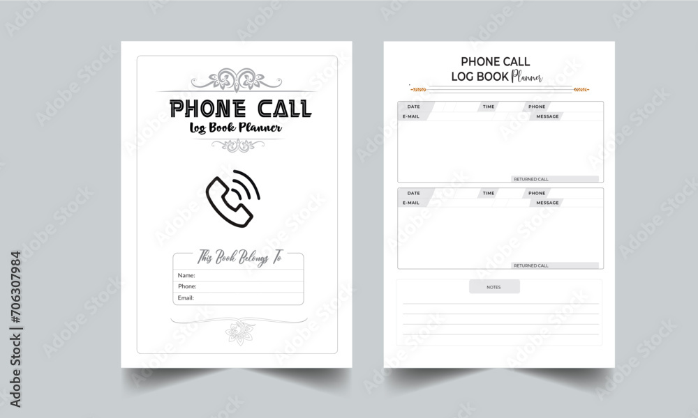 Phone Call Log Book. Daily Gratitude Monthly & Yearly Undated Planner ...