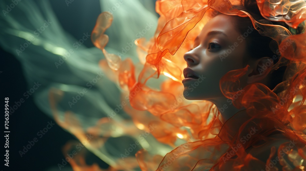 Abstract generative art unveiling the layers of trauma experienced by a ...